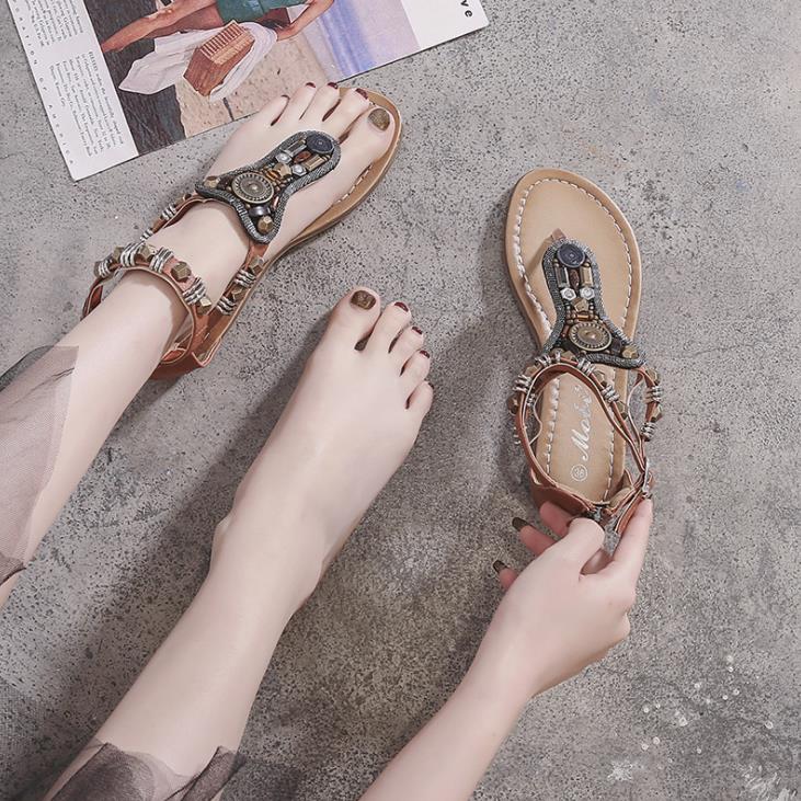 PU leather national wind women sandals